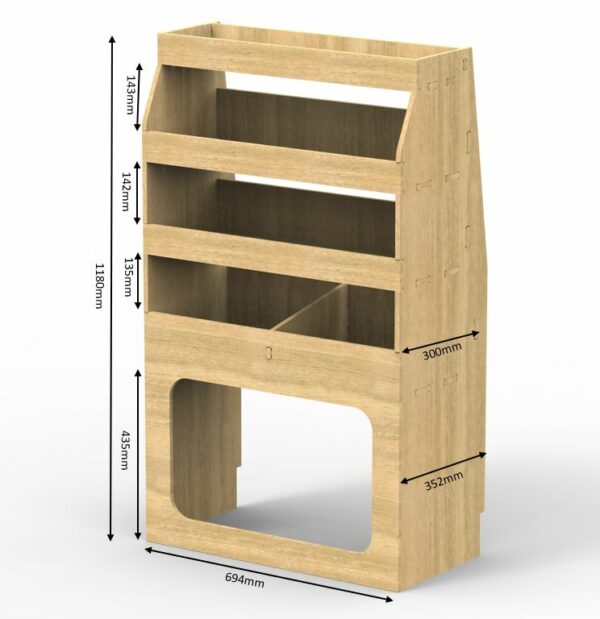 Ford Transit Custom 2013 to 2023 LWB van racking Shelving plywood unit ...