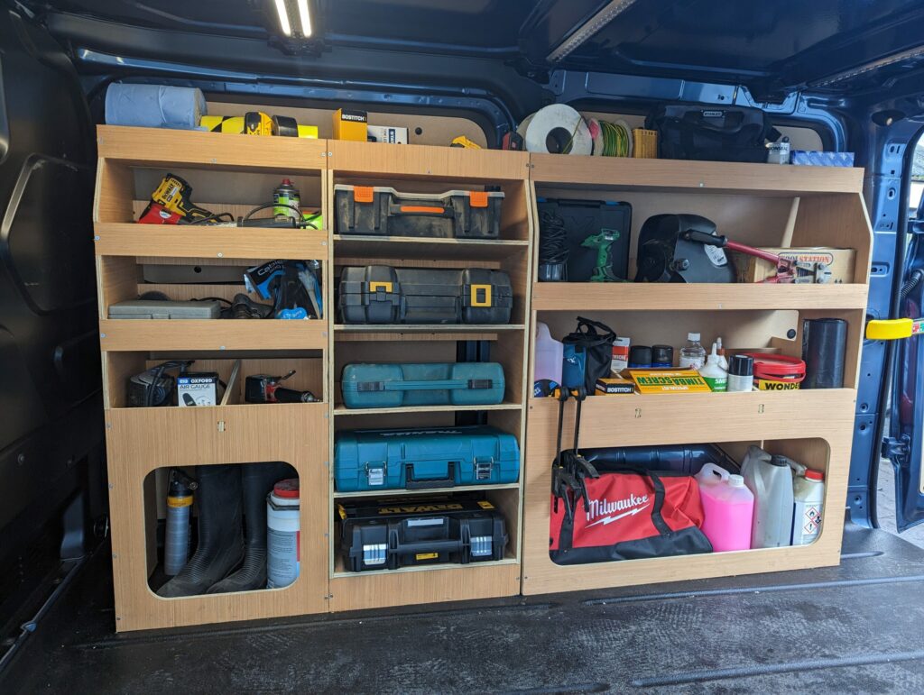 Ford Transit Custom 2013 to 2023 LWB van racking Shelving plywood unit ...