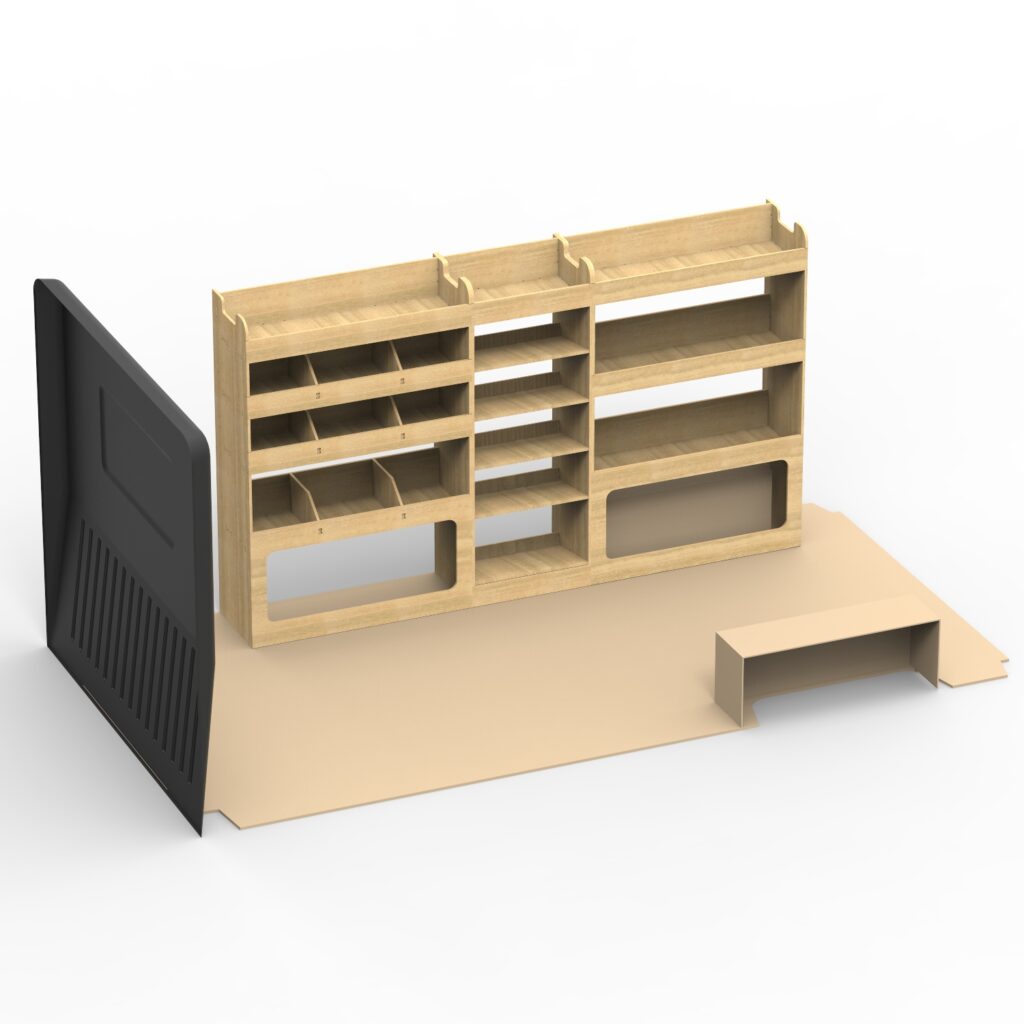 Mercedes Sprinter LWB Plywood Van Racking 1.5m Tall Shelving Package ...